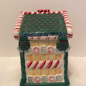 Christmas Peppermint Candy House Cookie Jar - Etsy