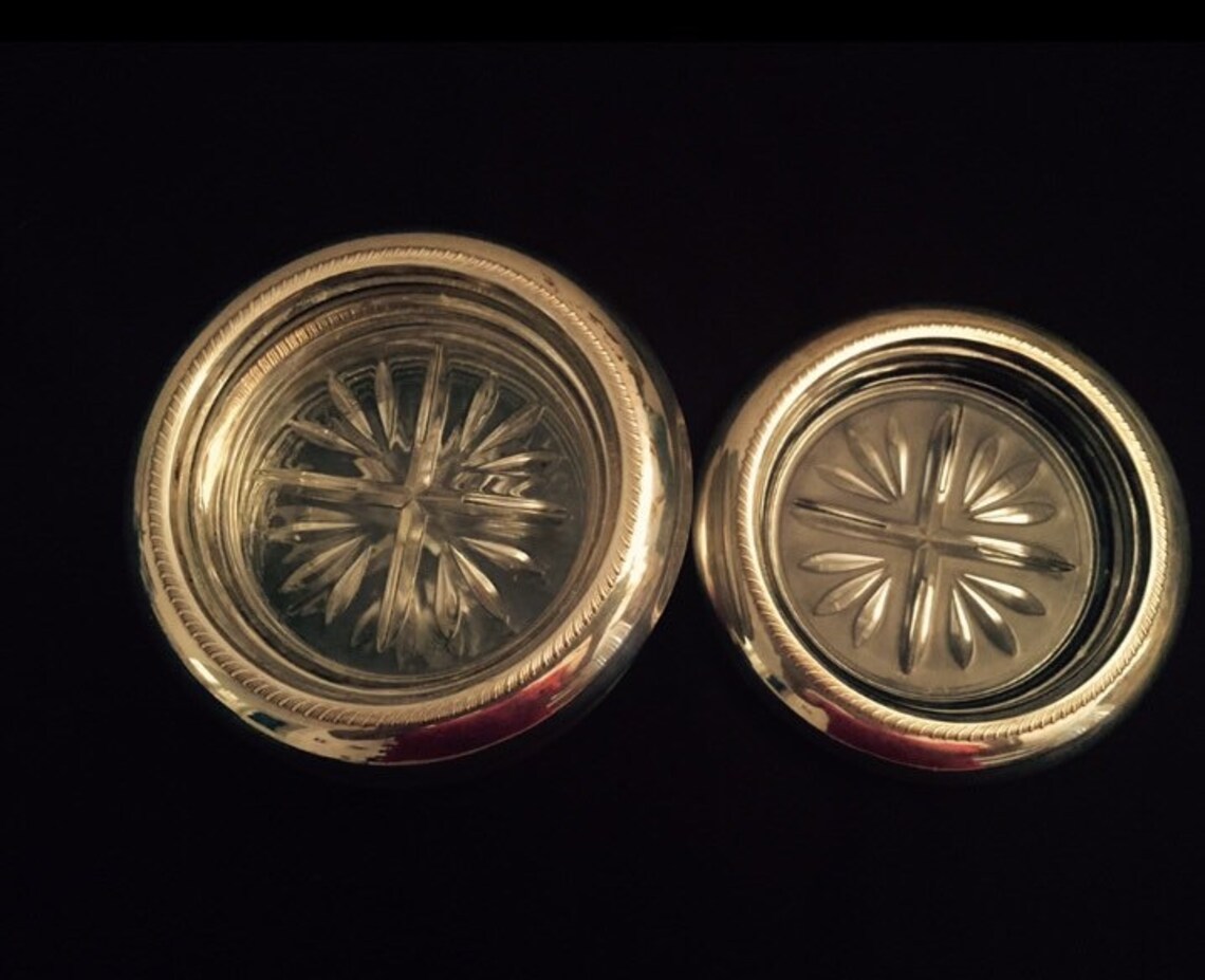 Set of 4 Vintage Glass and Sterling Silver Rims - Etsy