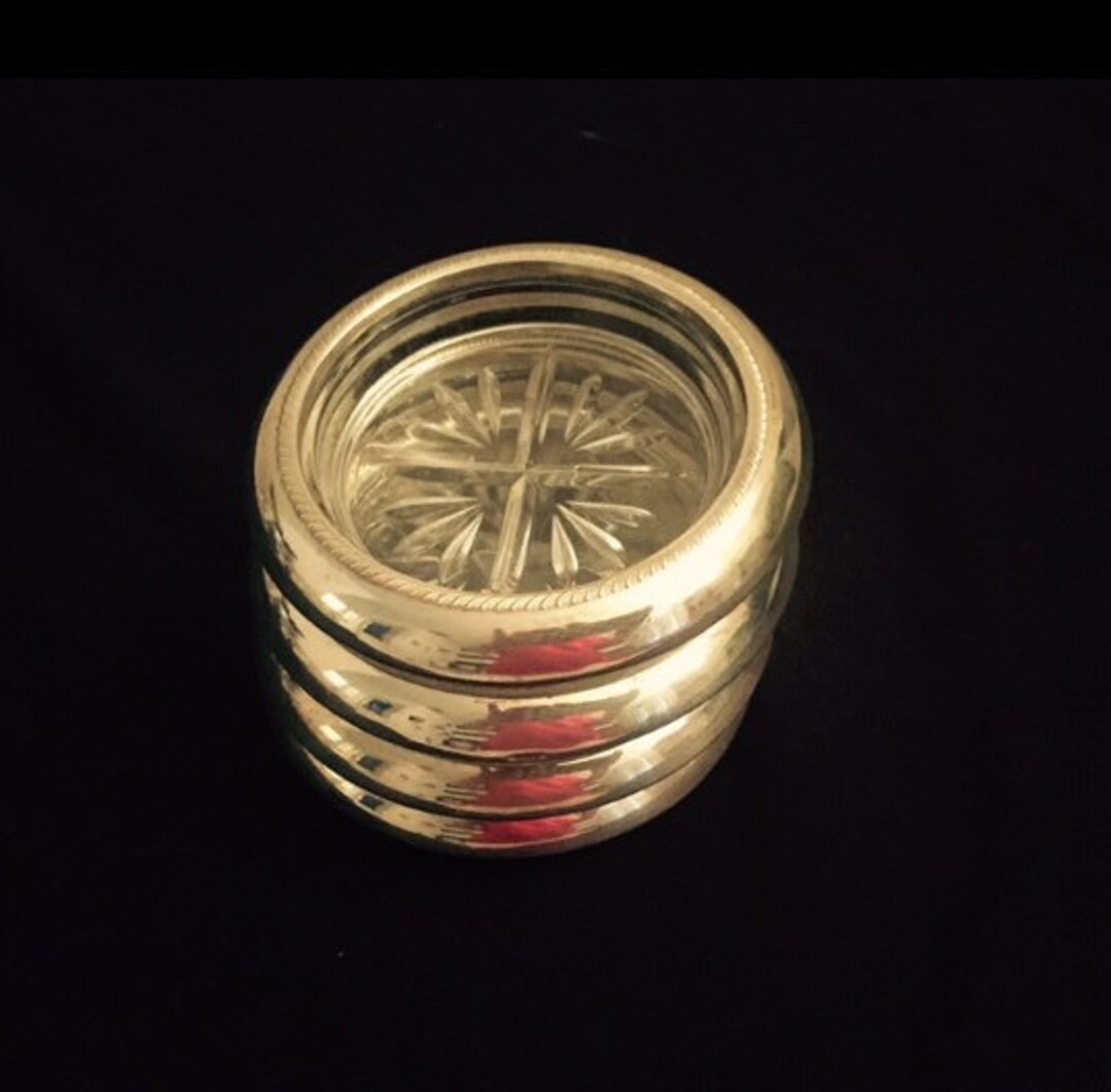 Set of 4 Vintage Glass and Sterling Silver Rims - Etsy