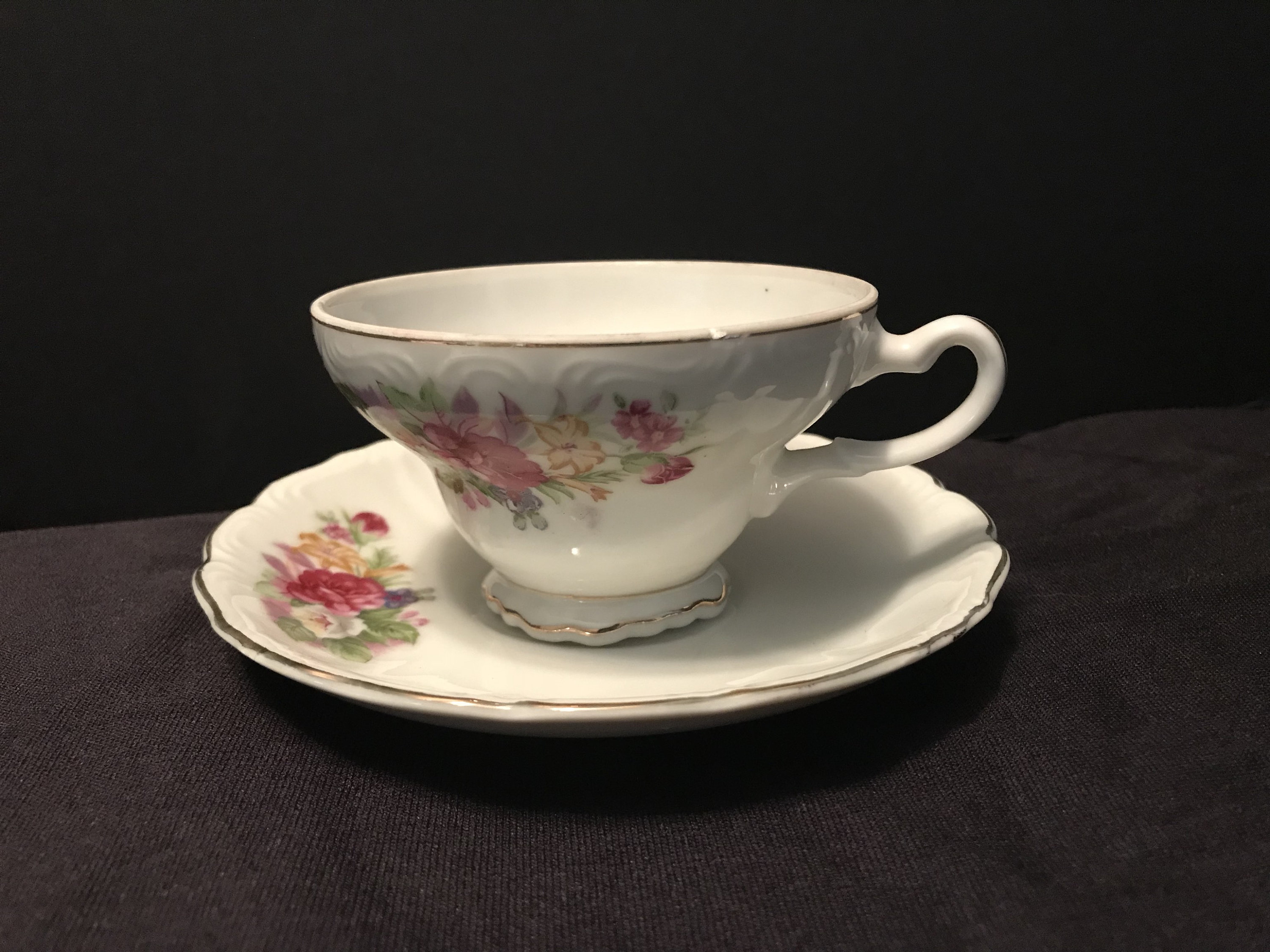 Vintage Porcelain Tea Cup and Saucer - Etsy