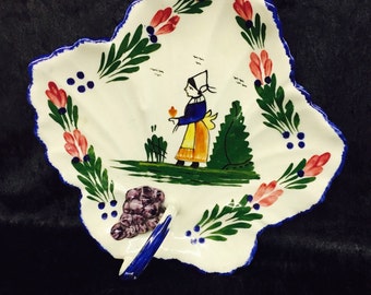 Blue Ridge Southern Pottery Verna Design Leaf Shaped Plate | Etsy