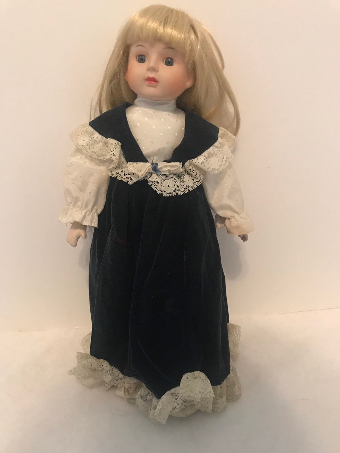 Vintage Porcelain Girl Doll - Etsy