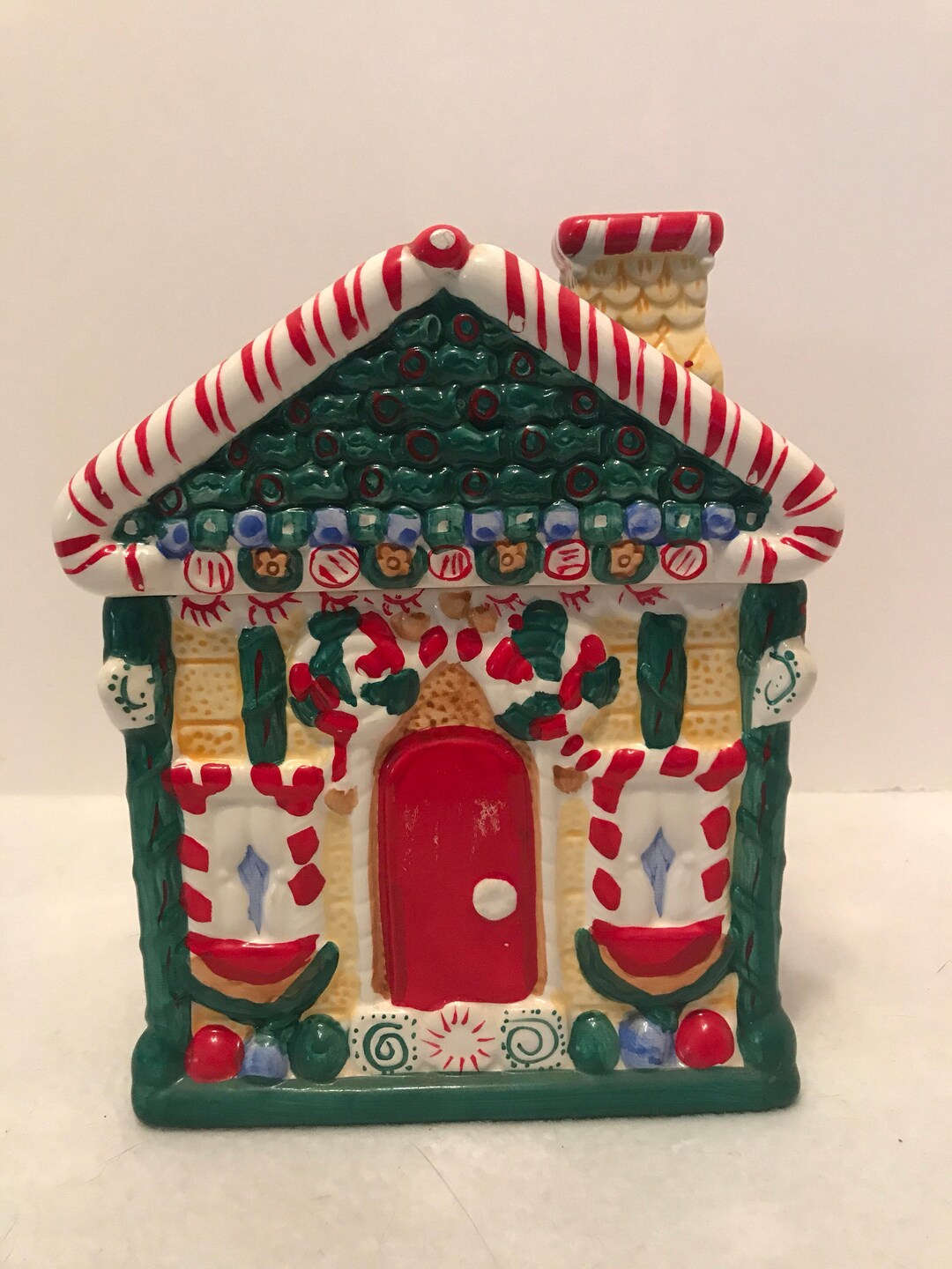 Christmas Peppermint Candy House Cookie Jar - Etsy