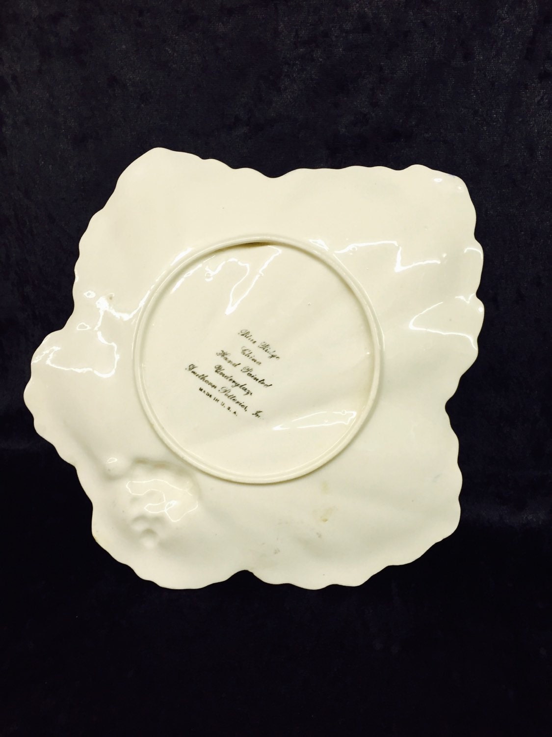 Blue Ridge Southern Pottery Verna Design Leaf Shaped Plate - Etsy