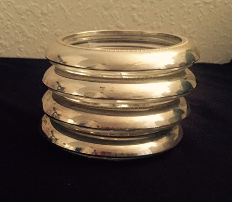 Set of 4 Vintage Glass and Sterling Silver Rims - Etsy