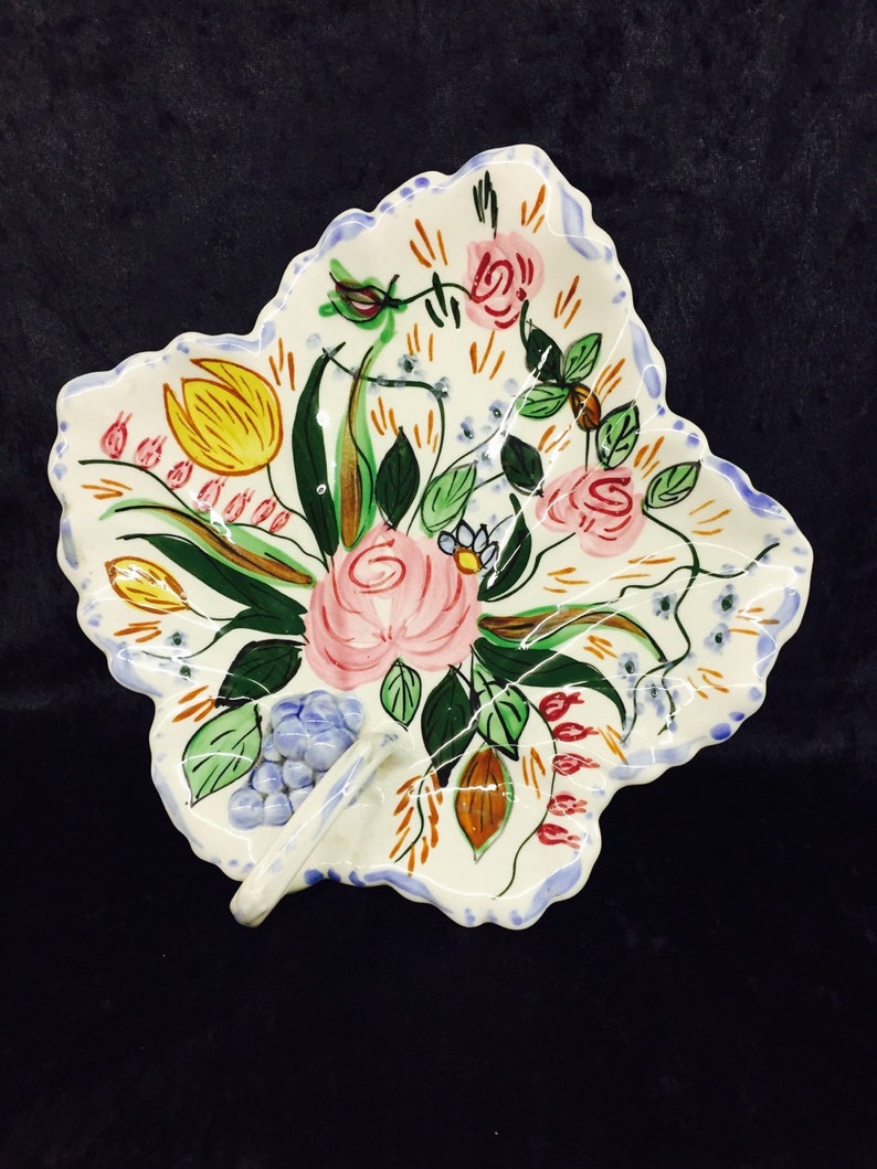 Blue Ridge Southern Pottery Verna Design Leaf Shaped Plate - Etsy