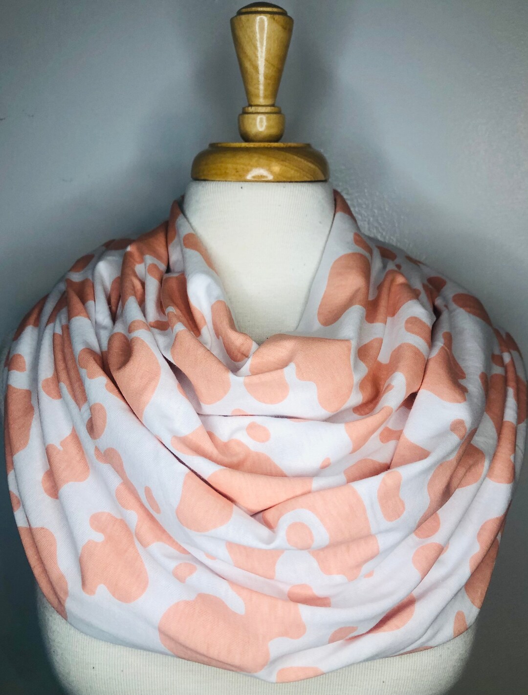Pink Cow Print Infinity Scarf, Lightweight Pink Scarves, Loop Scarf ...