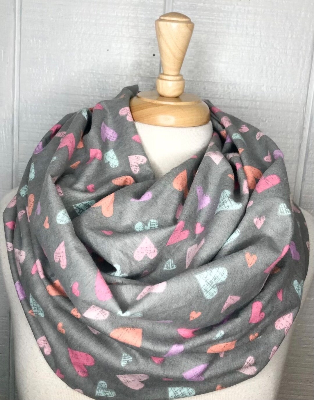 Heart Scarf Infinity Valentine’s Day Scarf Gift for Her Christmas Gift ...