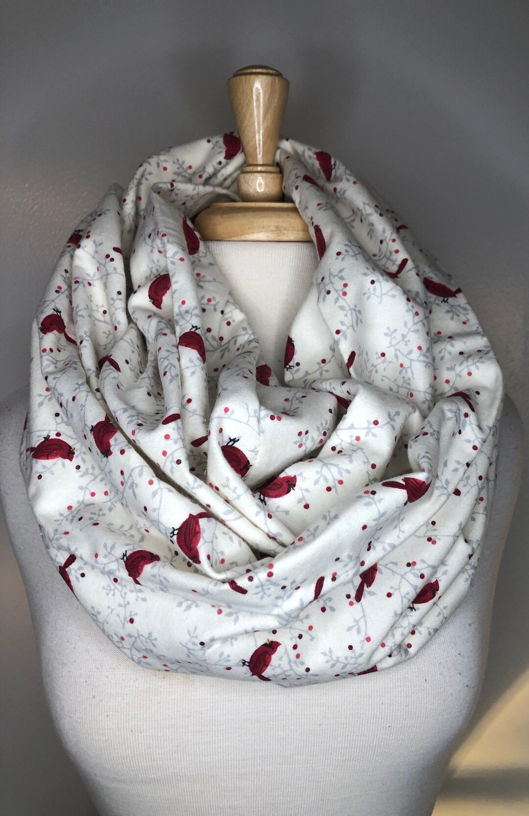 Cardinal Scarf Infinity Bird Scarf Gift for Her Christmas Gift Fall ...