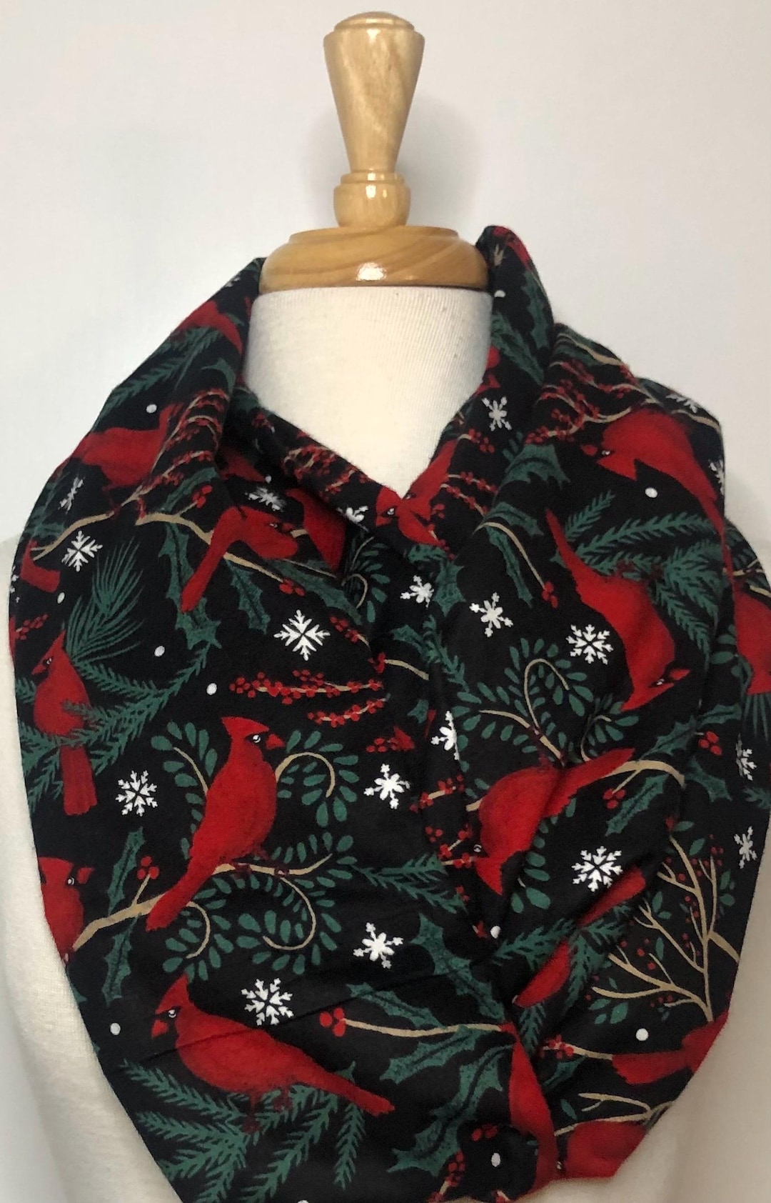 Cardinal Scarf Infinity Bird Scarf Gift for Her Christmas Gift Fall ...