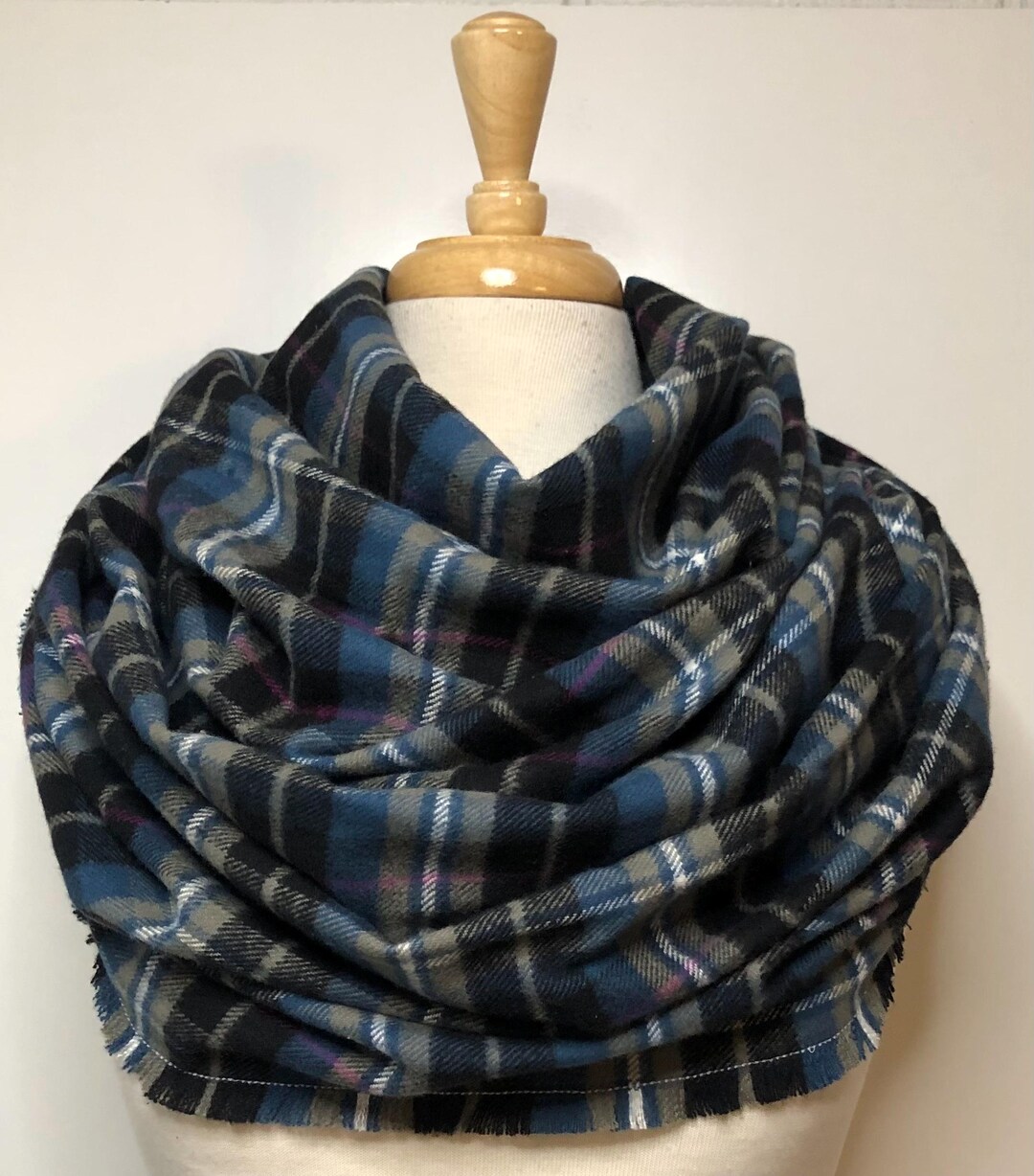 Tartan Plaid Flannel Infinity Scarf Plaid Infinity Scarves Christmas ...