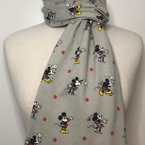 Mickey Mouse Infinity Scarf Minnie Mouse Gift for Her Grey Gray Loop ...