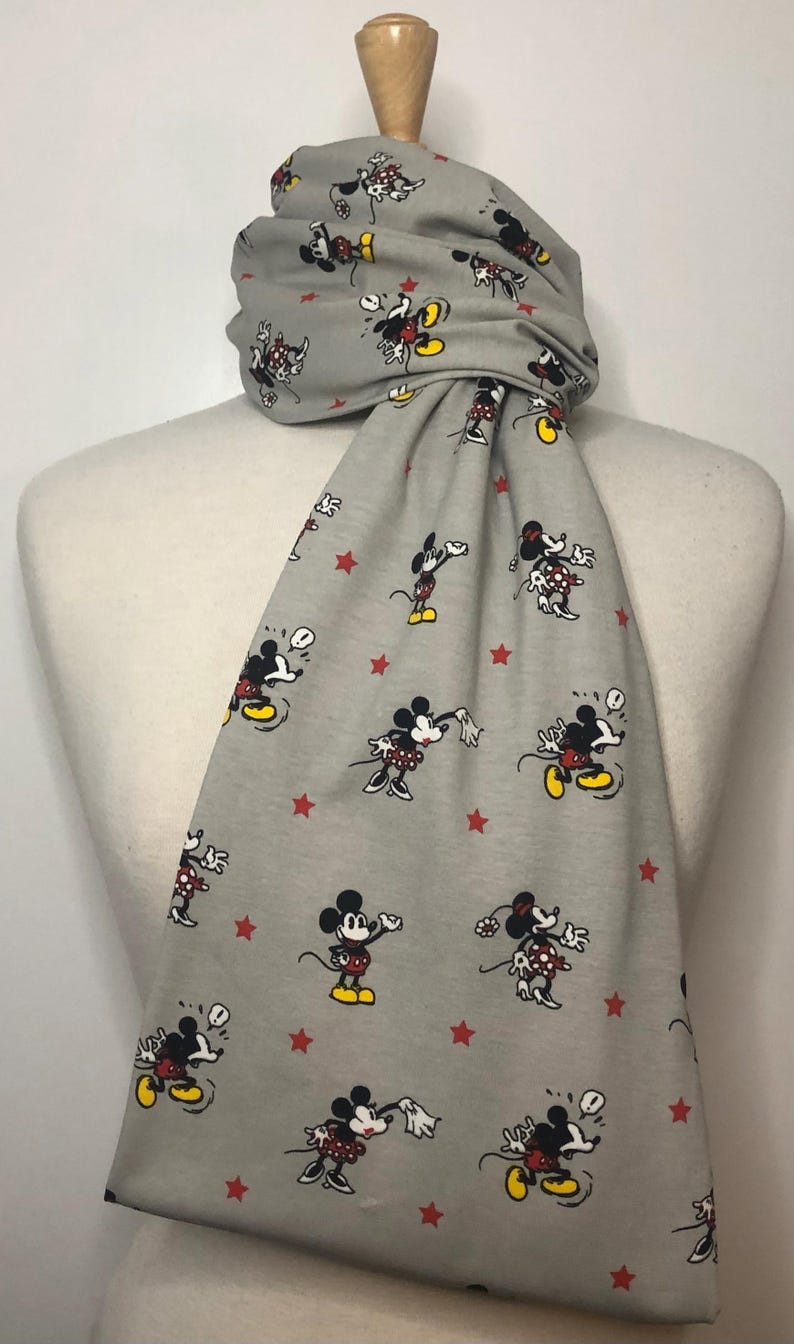 Mickey Mouse Infinity Scarf Minnie Mouse Gift for Her Grey Gray Loop ...