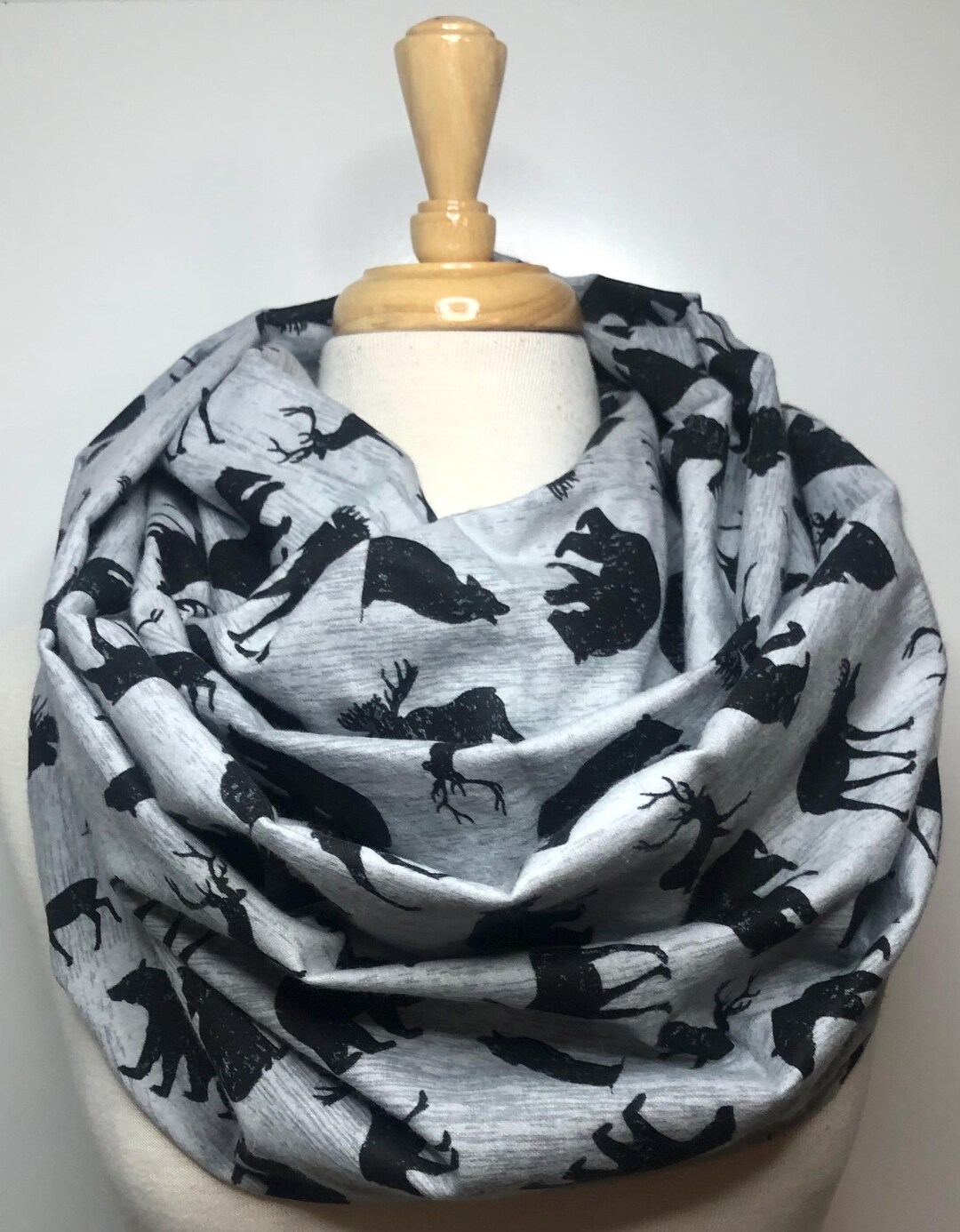 Reindeer, Moose, Elk, Bear, Deer, Wolf, Infinity Scarf, Deer, Soft ...