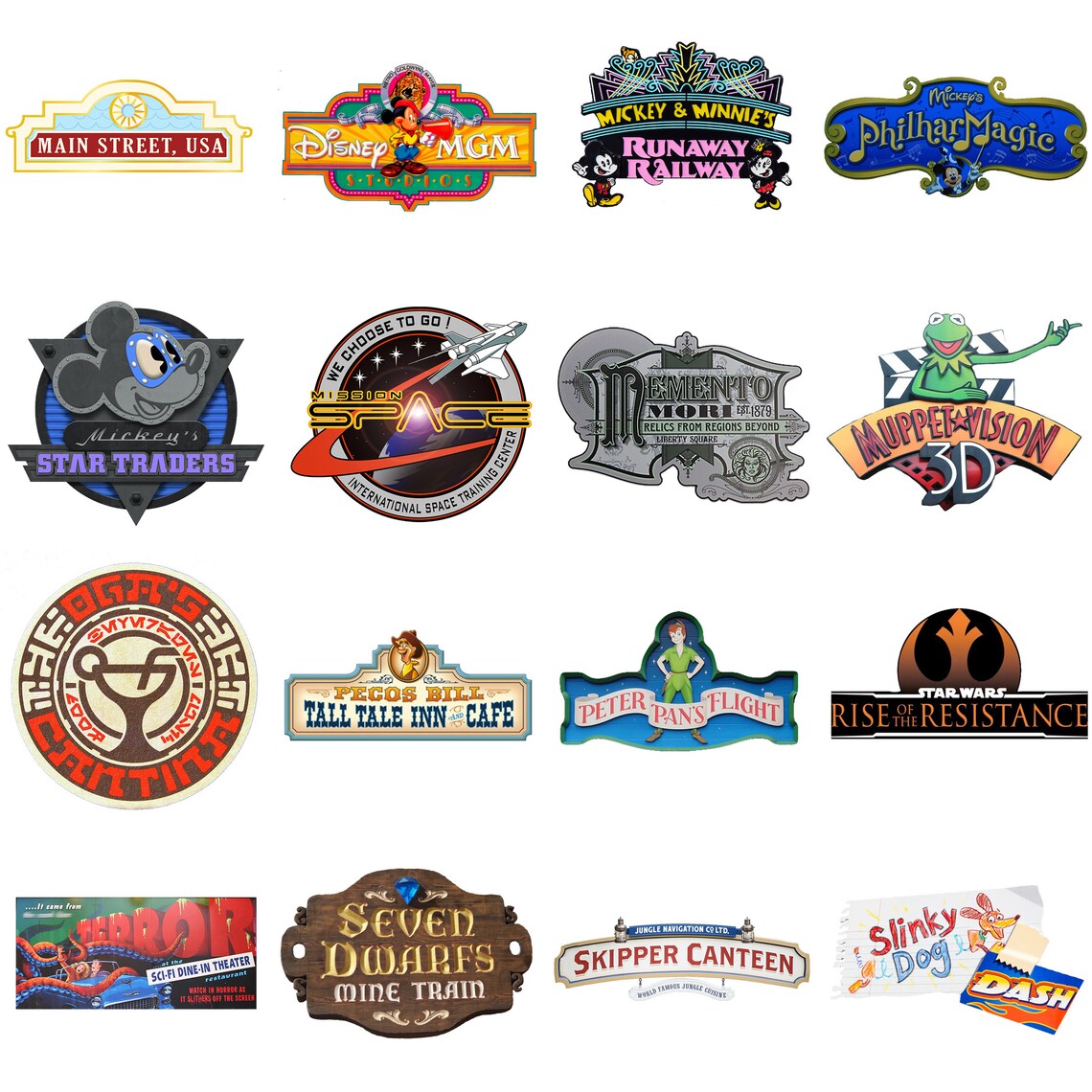 Walt Disney World Attraction Sign Ornaments mix & Match Your - Etsy