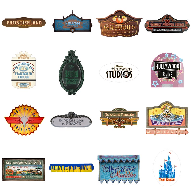 Walt Disney World Attraction Sign Ornaments mix & Match Your - Etsy