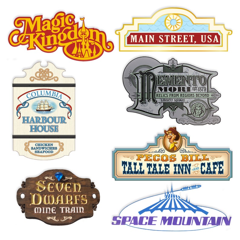 Walt Disney World Attraction Sign Ornaments mix & Match Your | Etsy