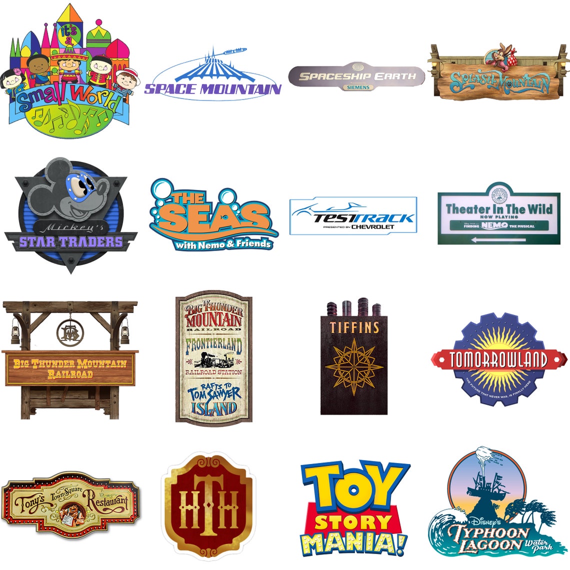 Walt Disney World Attraction Sign Ornaments mix & Match Your - Etsy