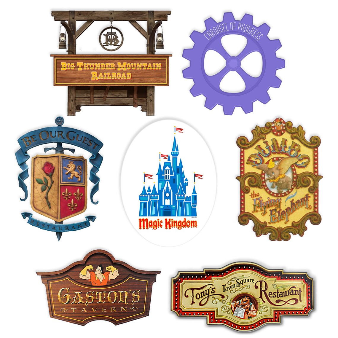 Walt Disney World Attraction Sign Ornaments mix & Match Your | Etsy