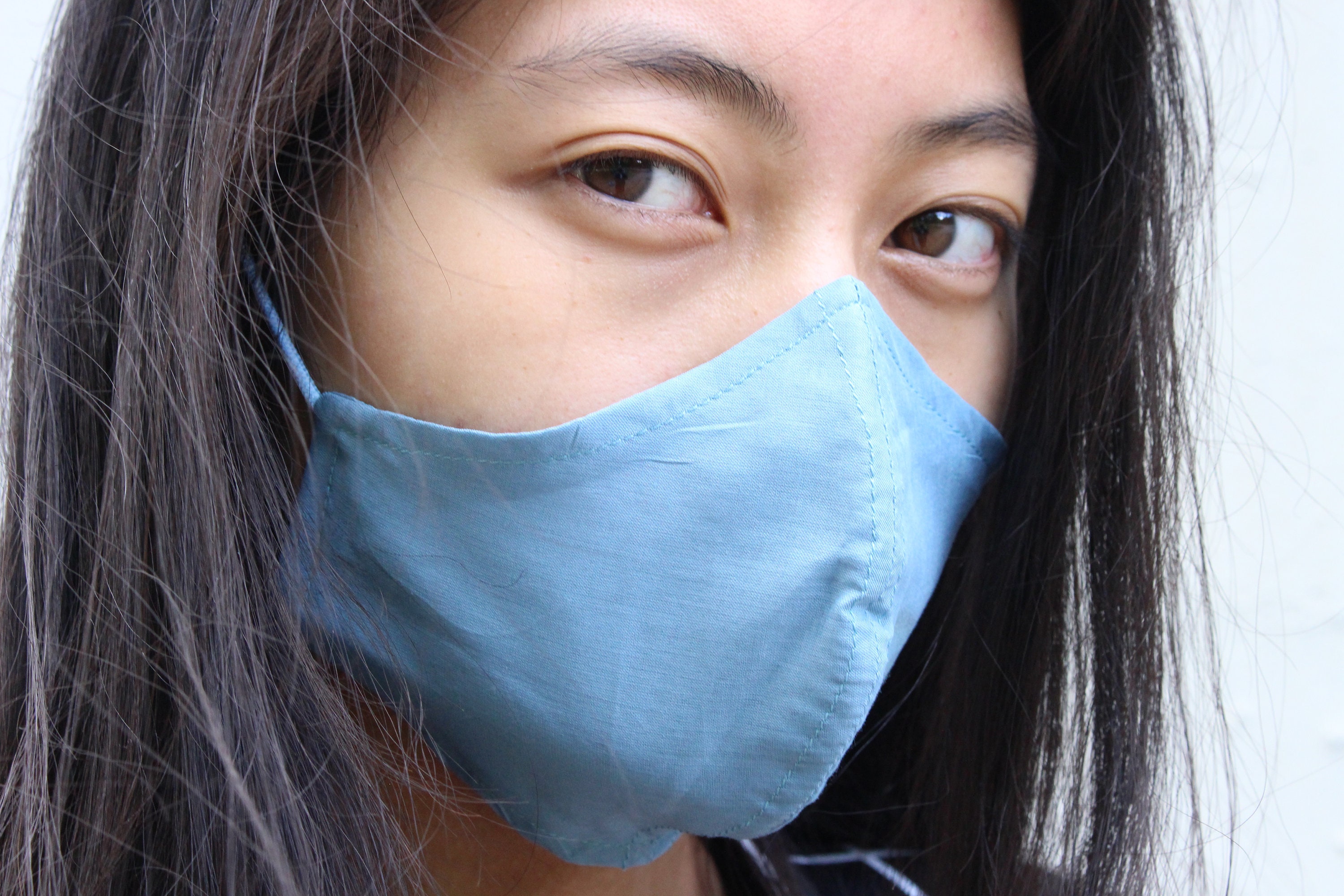 Easy Breathe Mask. Super Thin Light Blue Cotton Mask Hannisch - Etsy