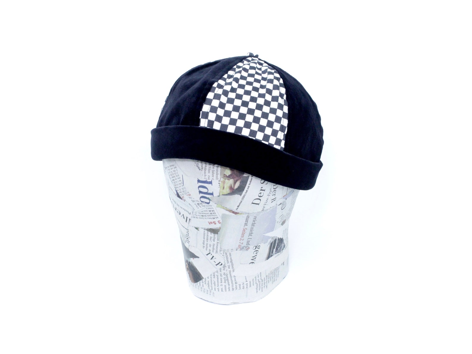 3 Panel Checkered Velvet Skater Cap Hannisch - Etsy