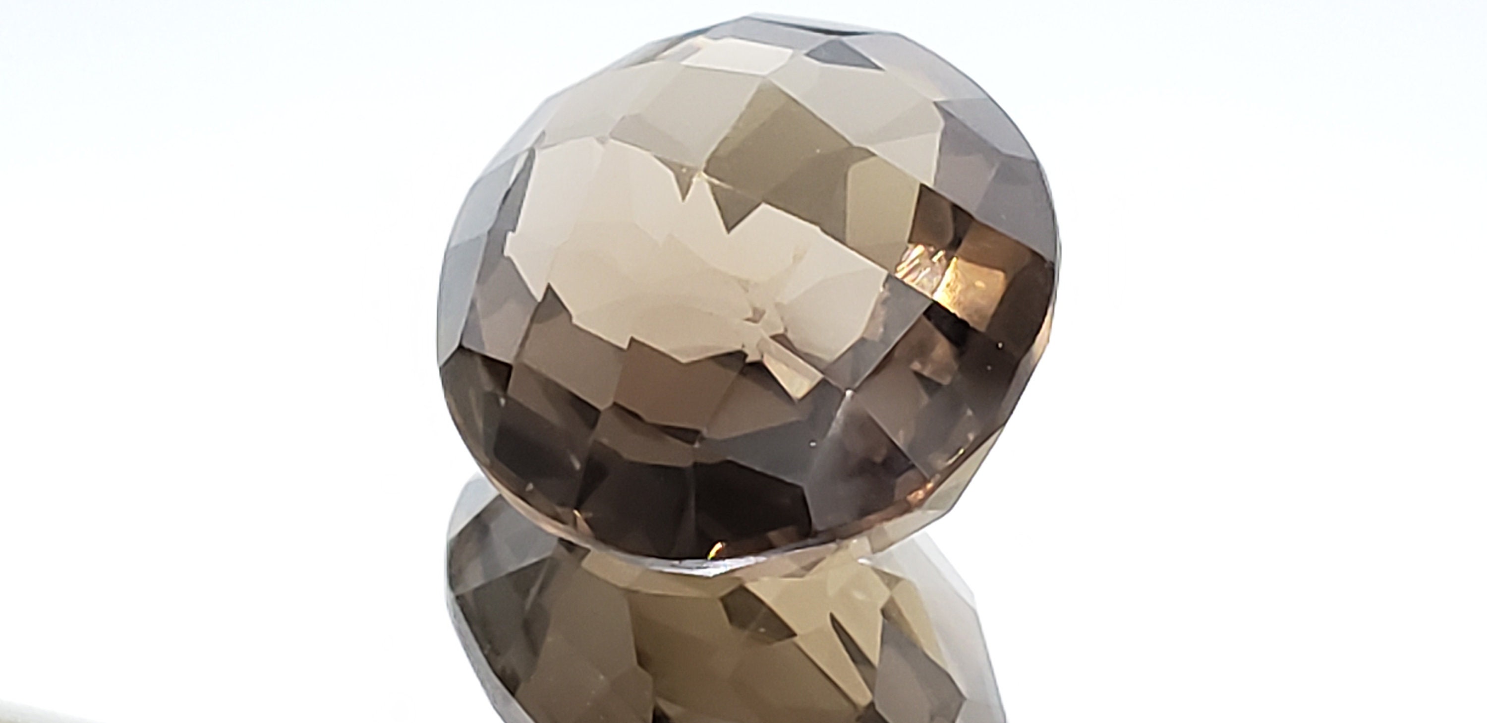 Smoky Quartz Checkerboard Faceted Oval Cut Gemstone 52.3ct. | Etsy