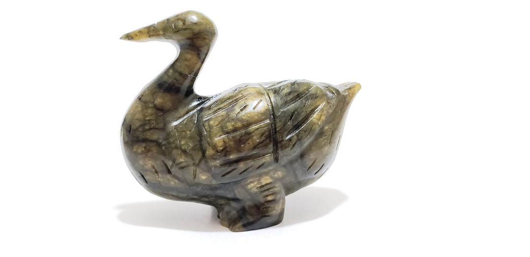 Hand Carved Jade Duck Collectors Specimen, Decorative Great for Duck ...