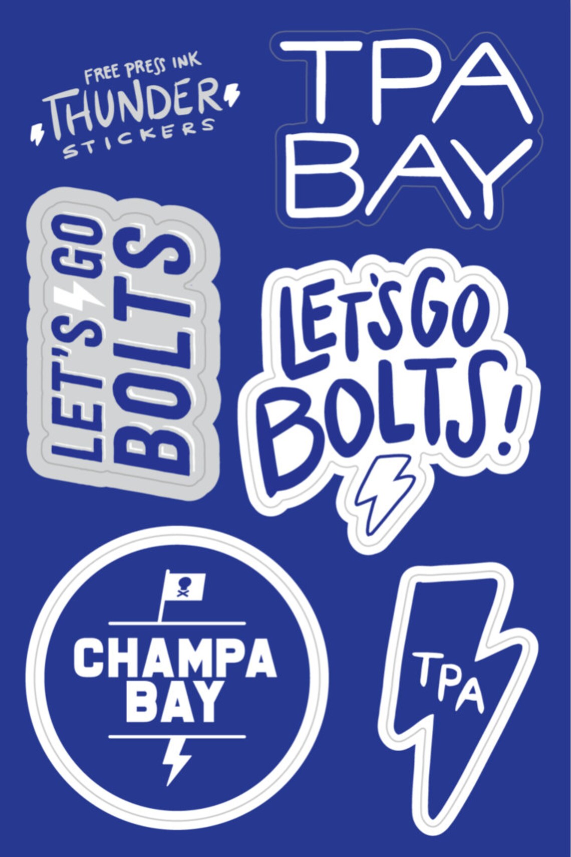 Thunder Stickers // Sticker Sheet | Etsy