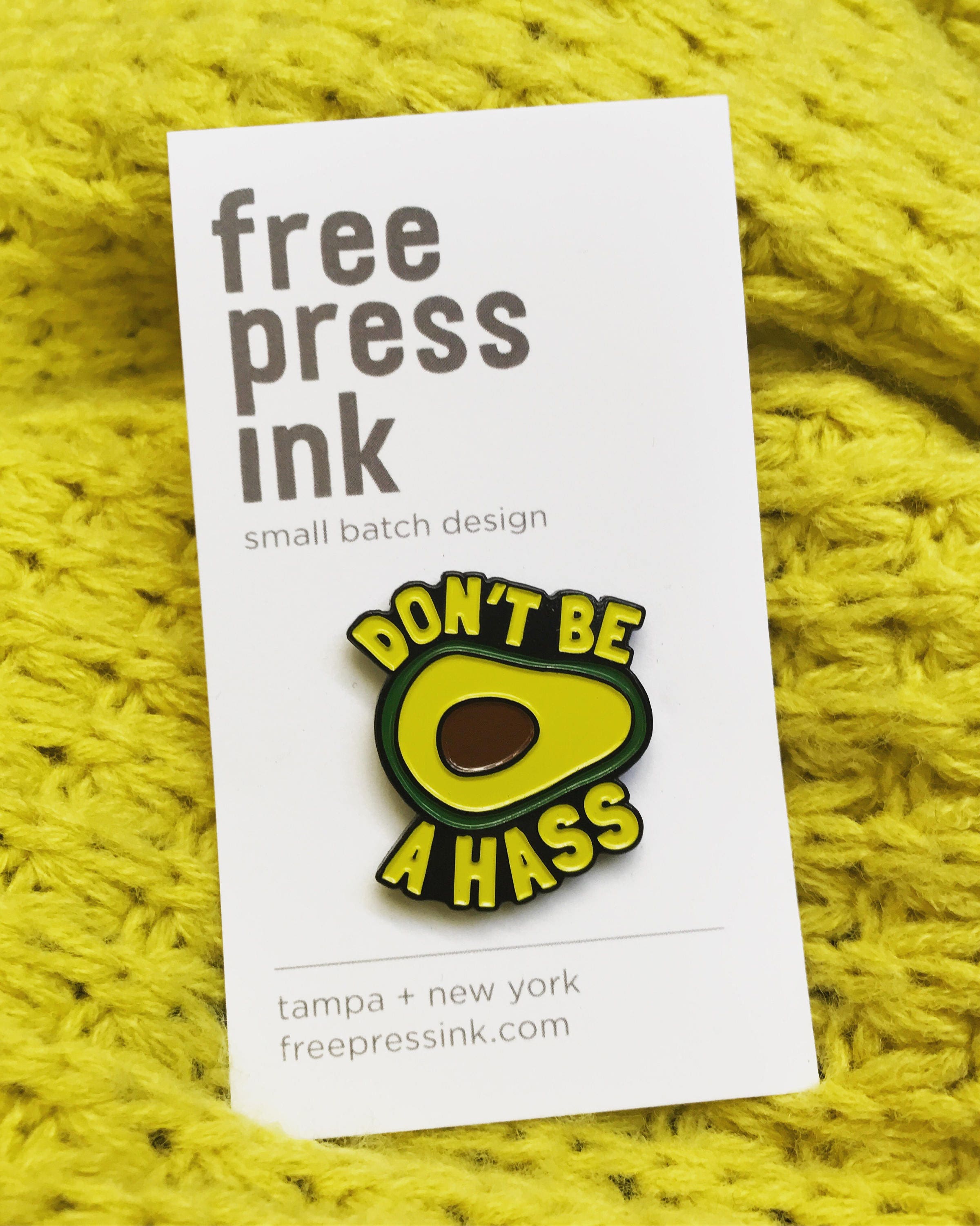 Enamel Pin // Don't be a Hass | Etsy