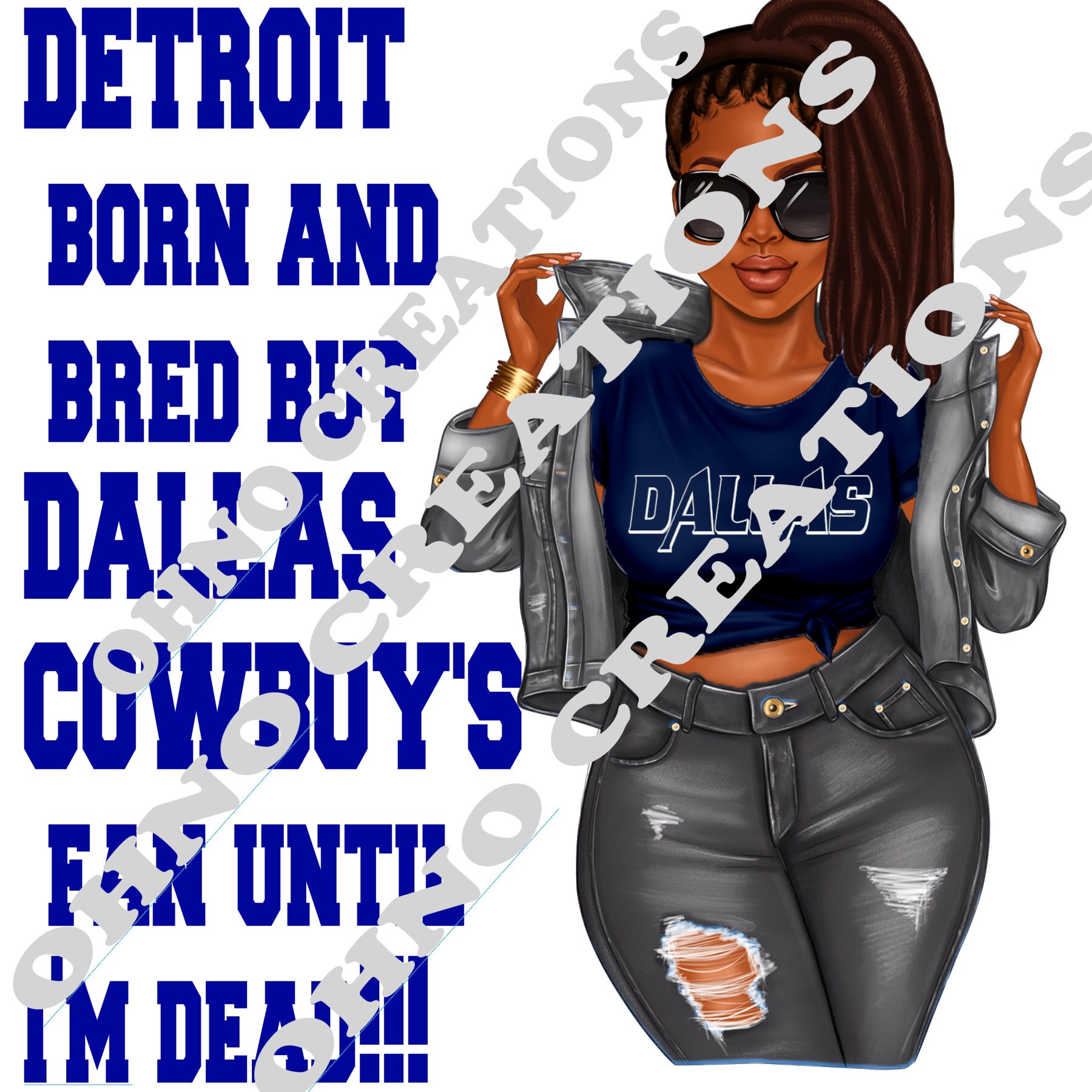 Detroit Born Cowboy Fan - Etsy
