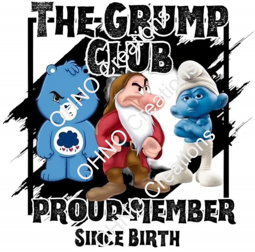 Grumpy Smurf Carebear Dwarf PNG digital File - Etsy