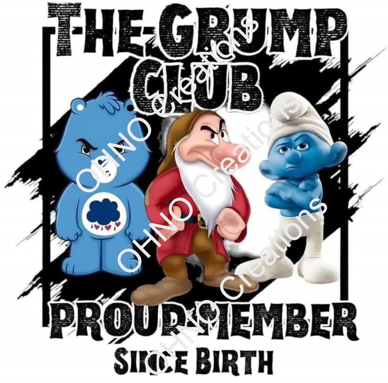Grumpy Smurf Carebear Dwarf PNG digital File - Etsy