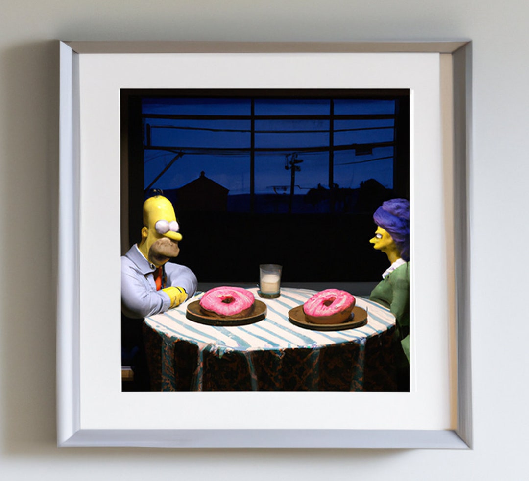 Simpsons X Nighthawks Giclee Print - Etsy