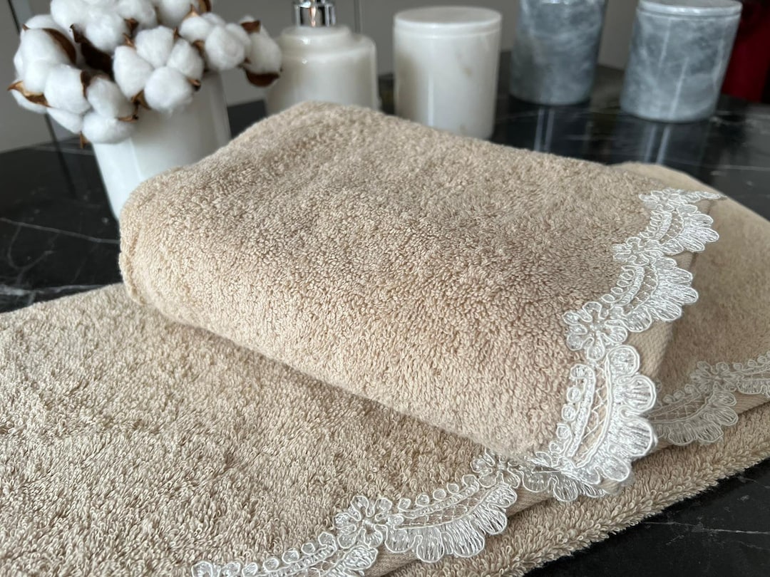 Butterfly Embroidered Towel Set, Luxury Decorative Towel, Embroidered ...