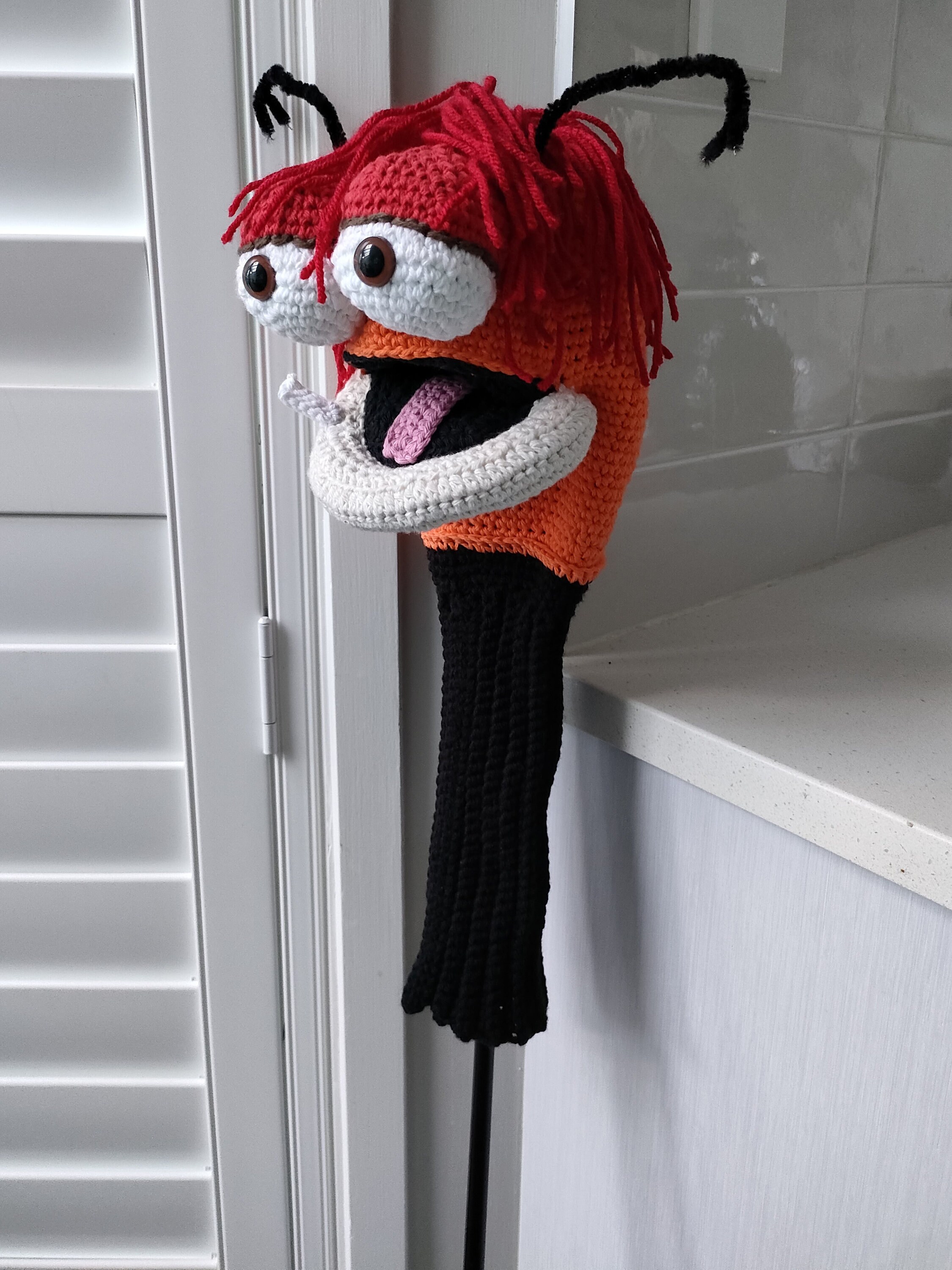 Hand Crocheted Pepe the King Prawn Muppet - 1 in stock
