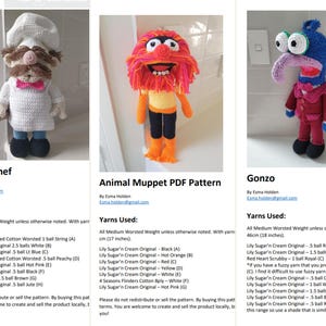 Ultimate Crochet Muppets PDF 6-pattern Bundle - Animal, Swedish Chef ...