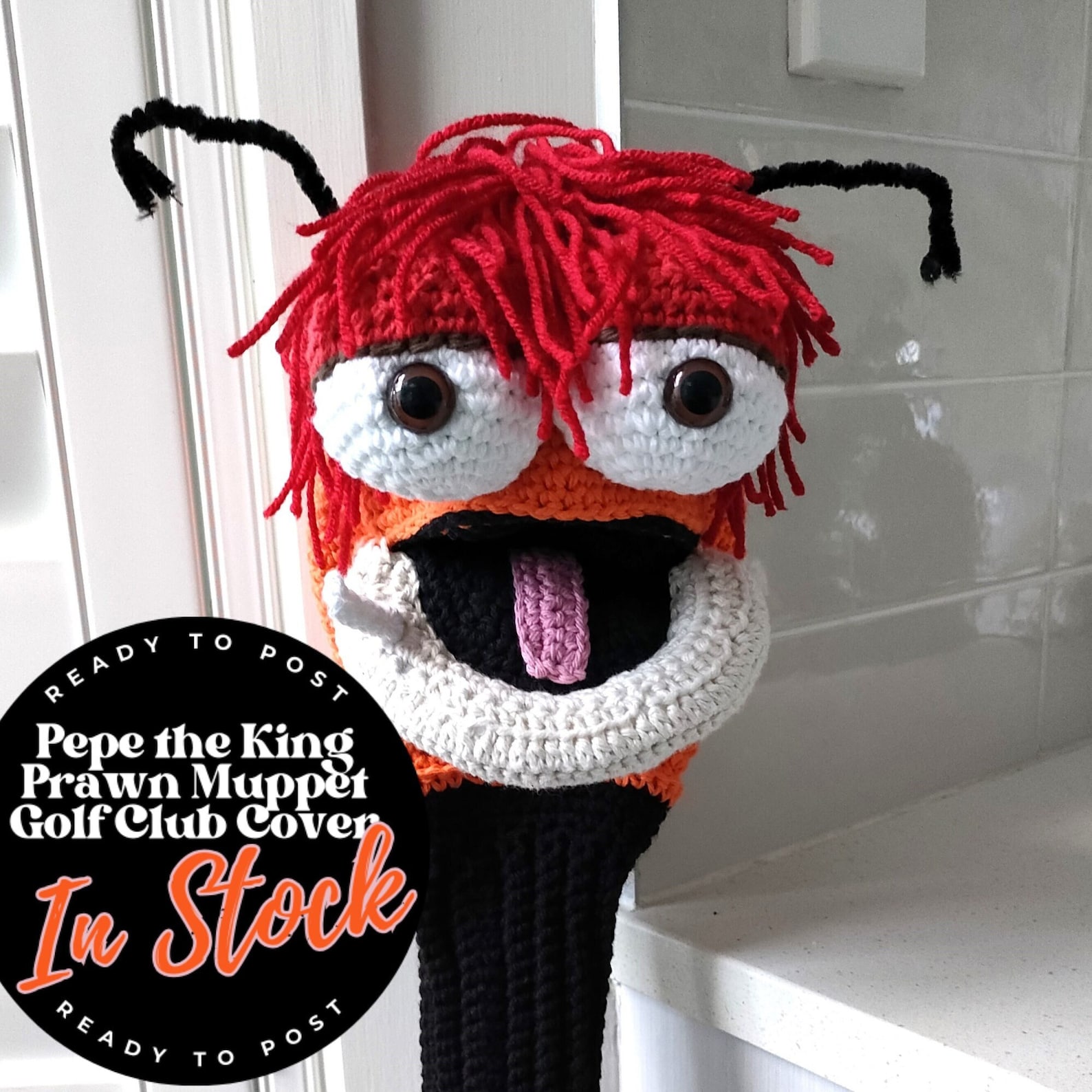 Hand Crocheted Pepe the King Prawn Muppet Golf Club Cover 1 in Stock - Etsy