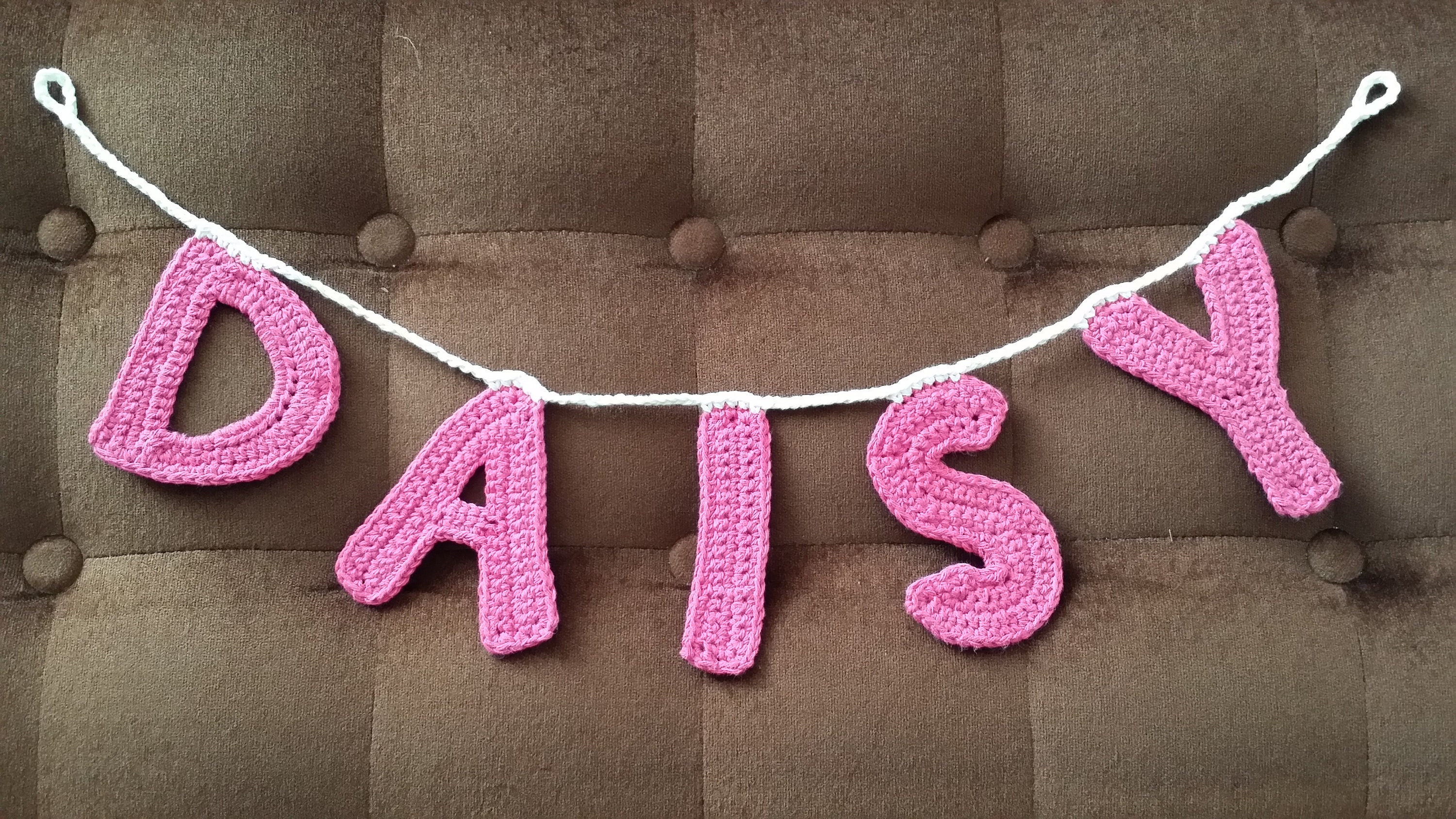 Hand Crocheted Name Bunting
