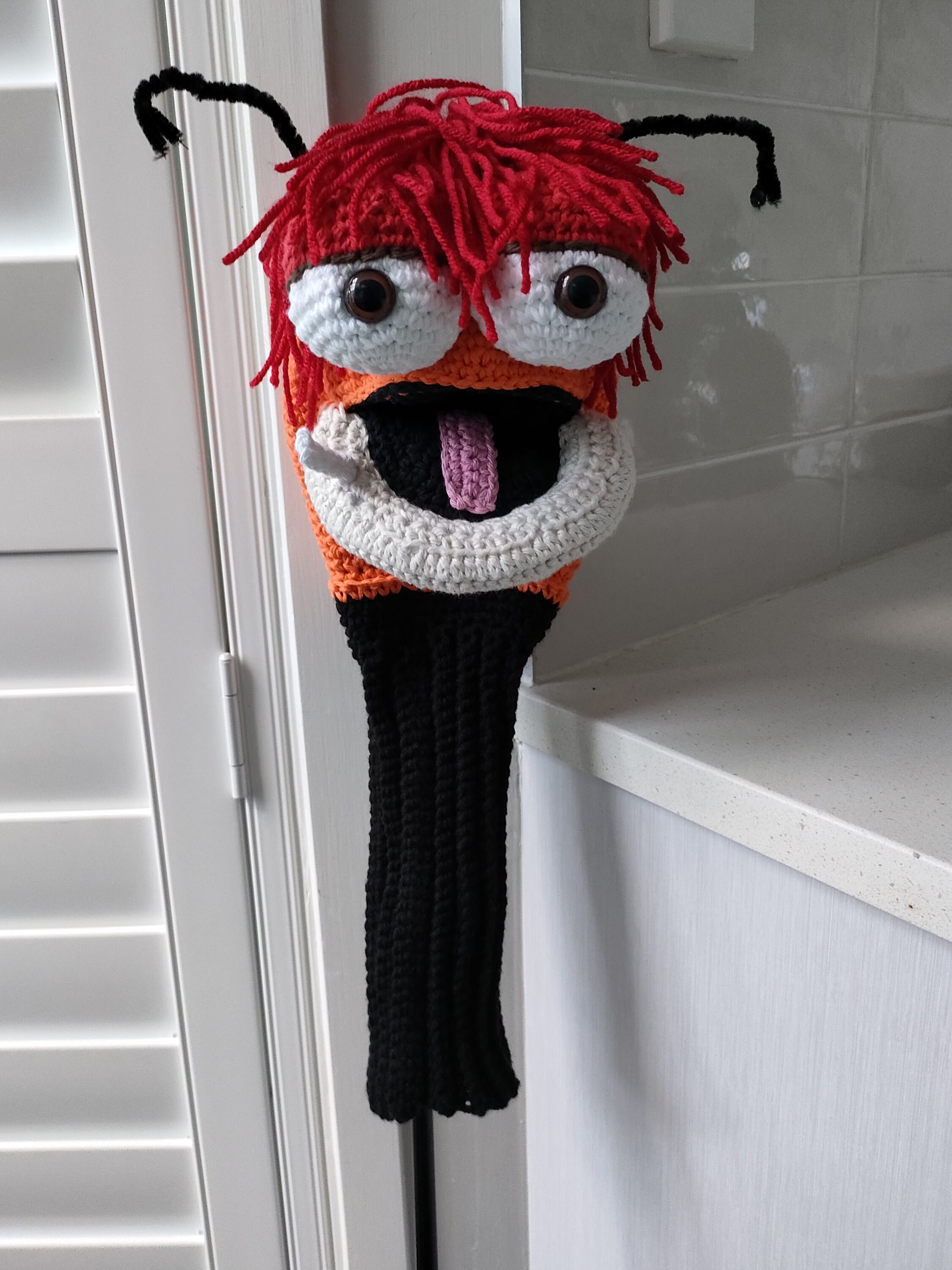 Hand Crocheted Pepe the King Prawn Muppet - 1 in stock