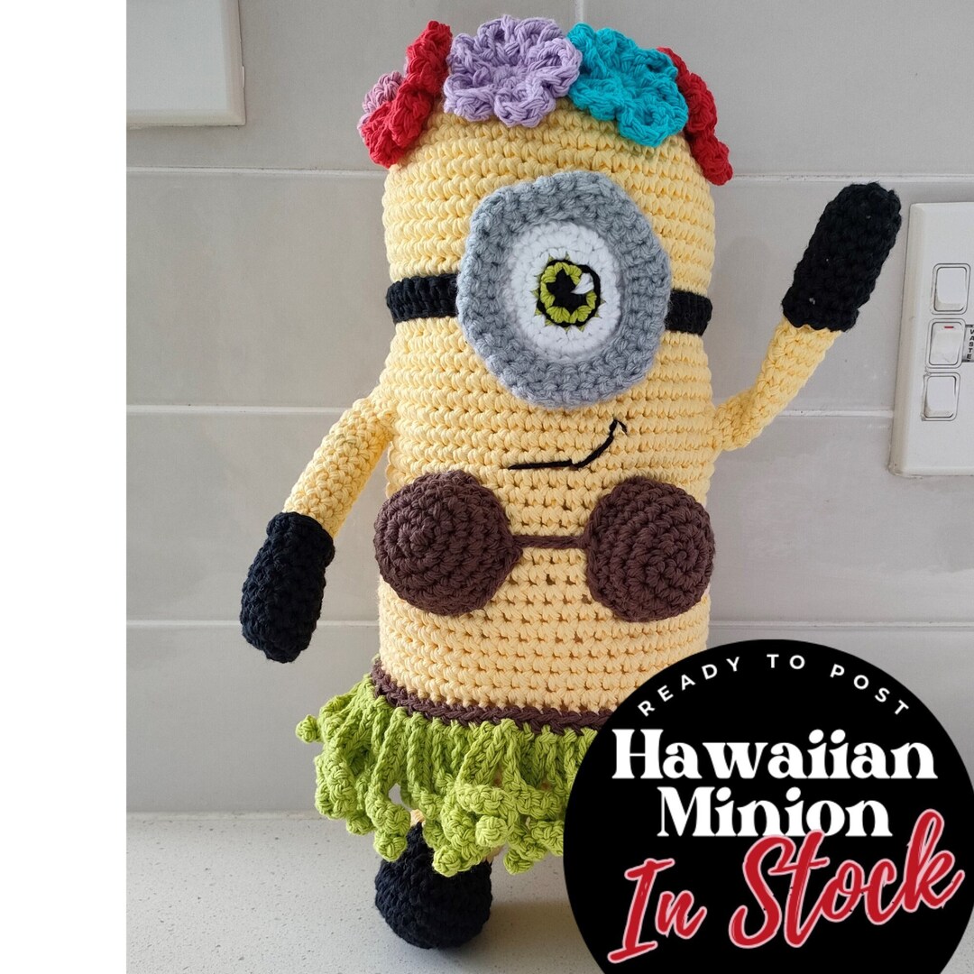 Hand Crocheted Hawaiian Minion - 1 in Stock - Etsy