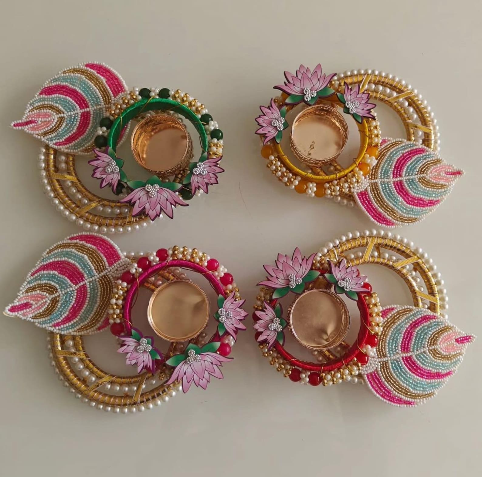 Diwali Tealight Candle Holders: Handcrafted Diwali Decor, Set of 2 - Etsy