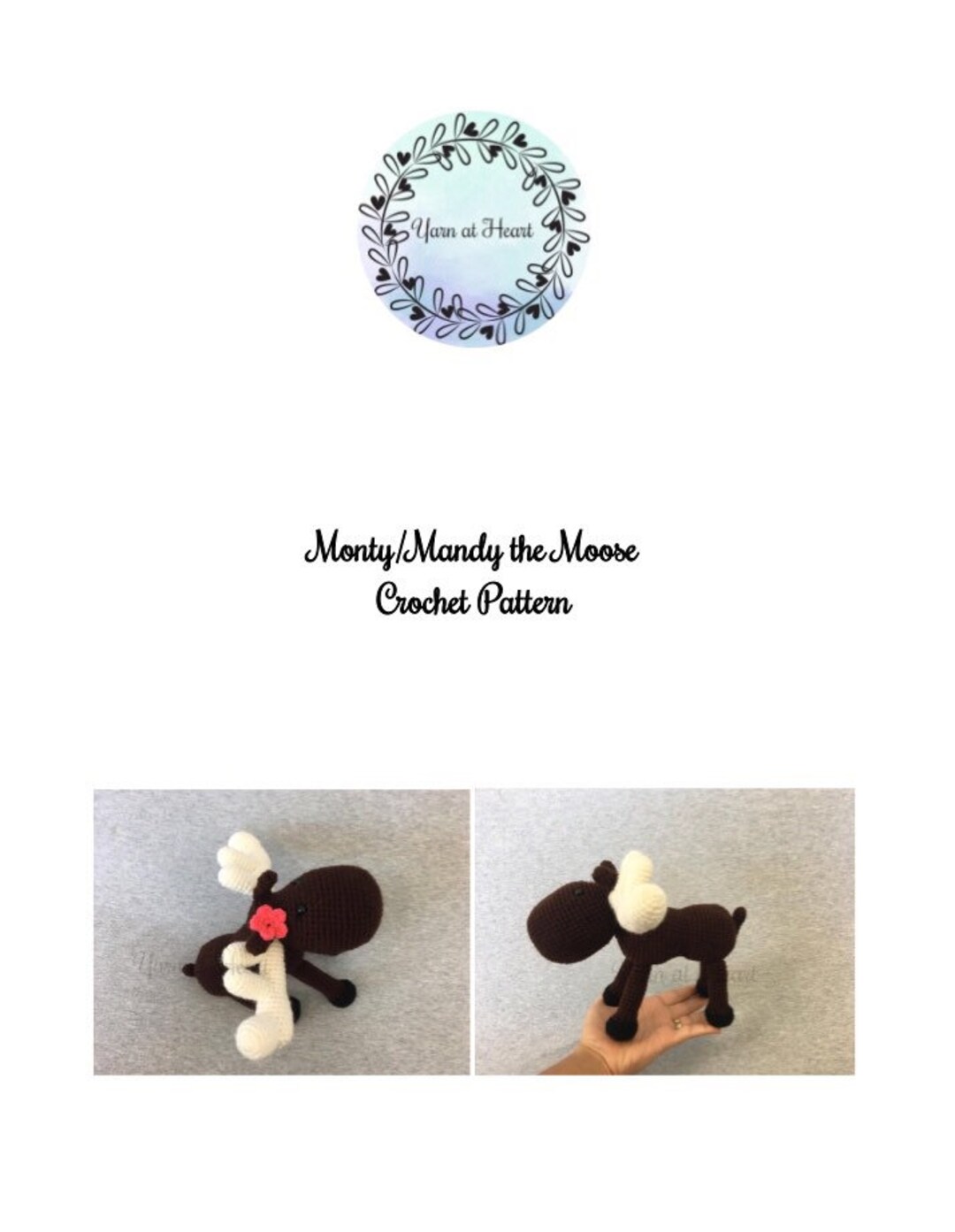 Moose Crochet Pattern Monty Mandy the Moose Crochet Pattern - Etsy