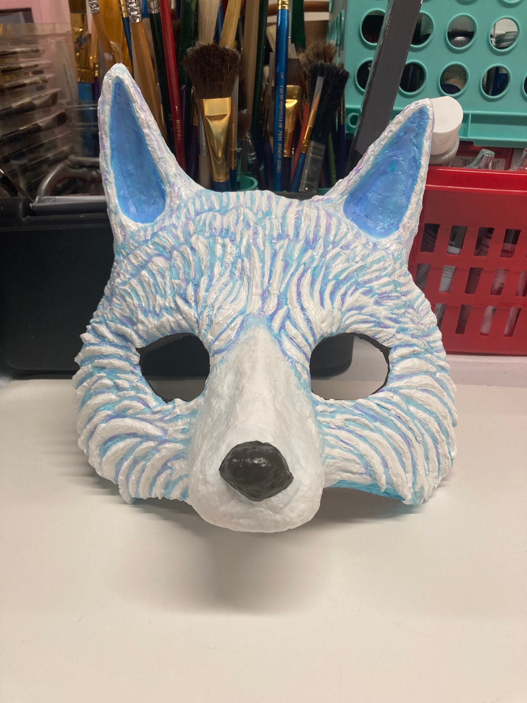 Arctic Fox Mask Papermache - Etsy