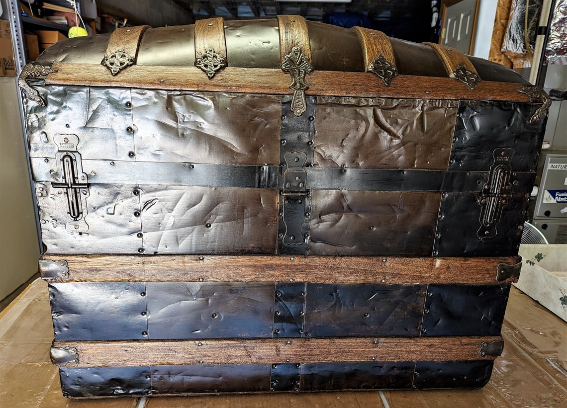 Trunk 178 Metal and Wood Dome Top - Etsy