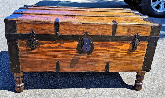 Trunk 149 Antique Trunk With Removable Legs - Etsy