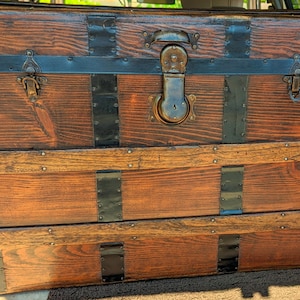 185 Refurbished Antique Wooden Trunk - Etsy