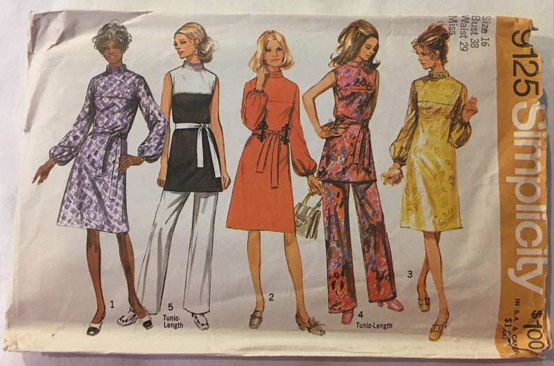 Vintage Simplicity Dress and Tunic Sewing Pattern - Etsy