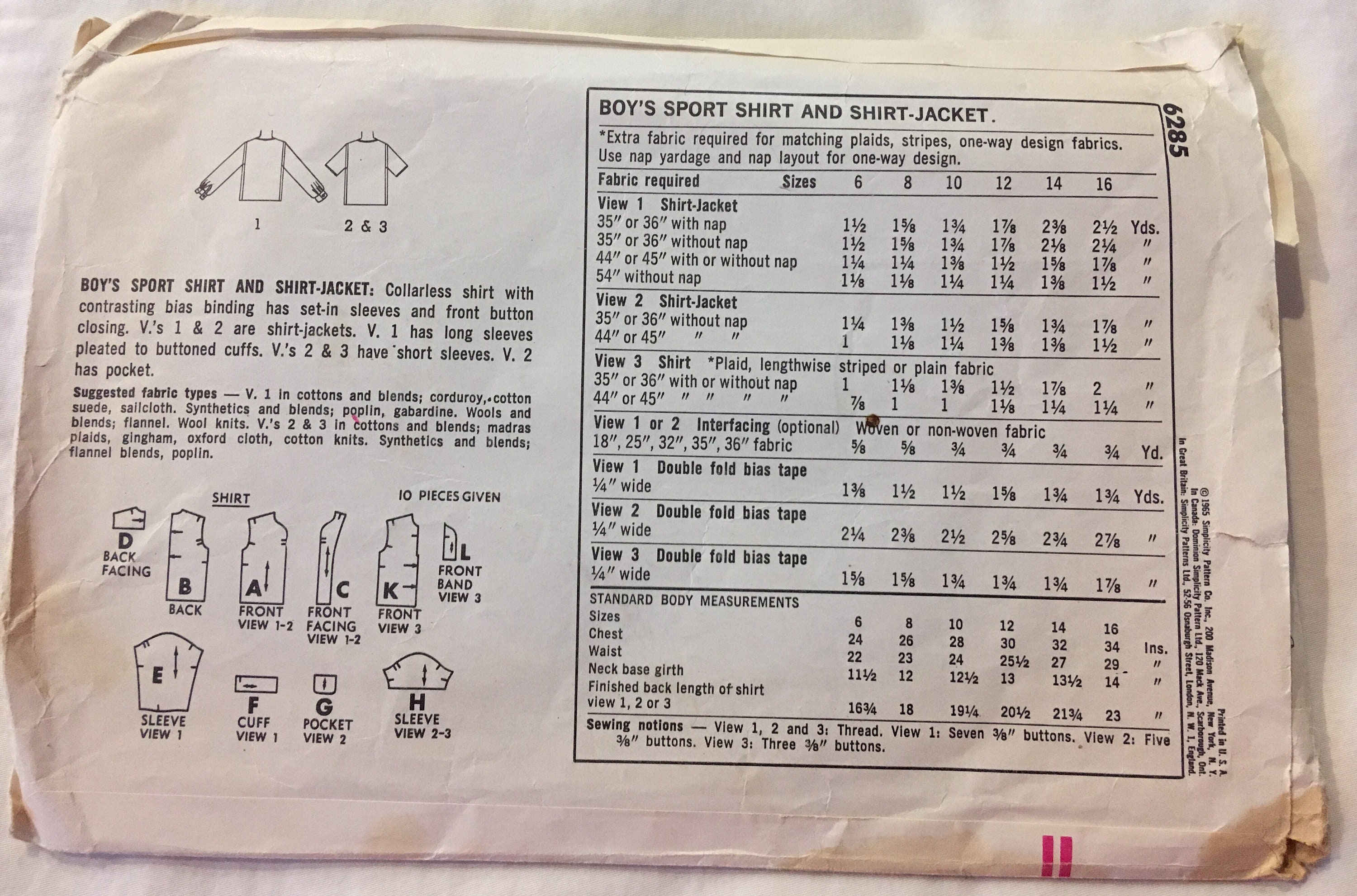 Vintage Simplicity Boys Shirt Pattern - Etsy