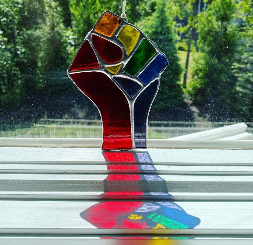 Stained Glass Resistance Resist Fist Gay Pride LGBTQ Rights | Etsy