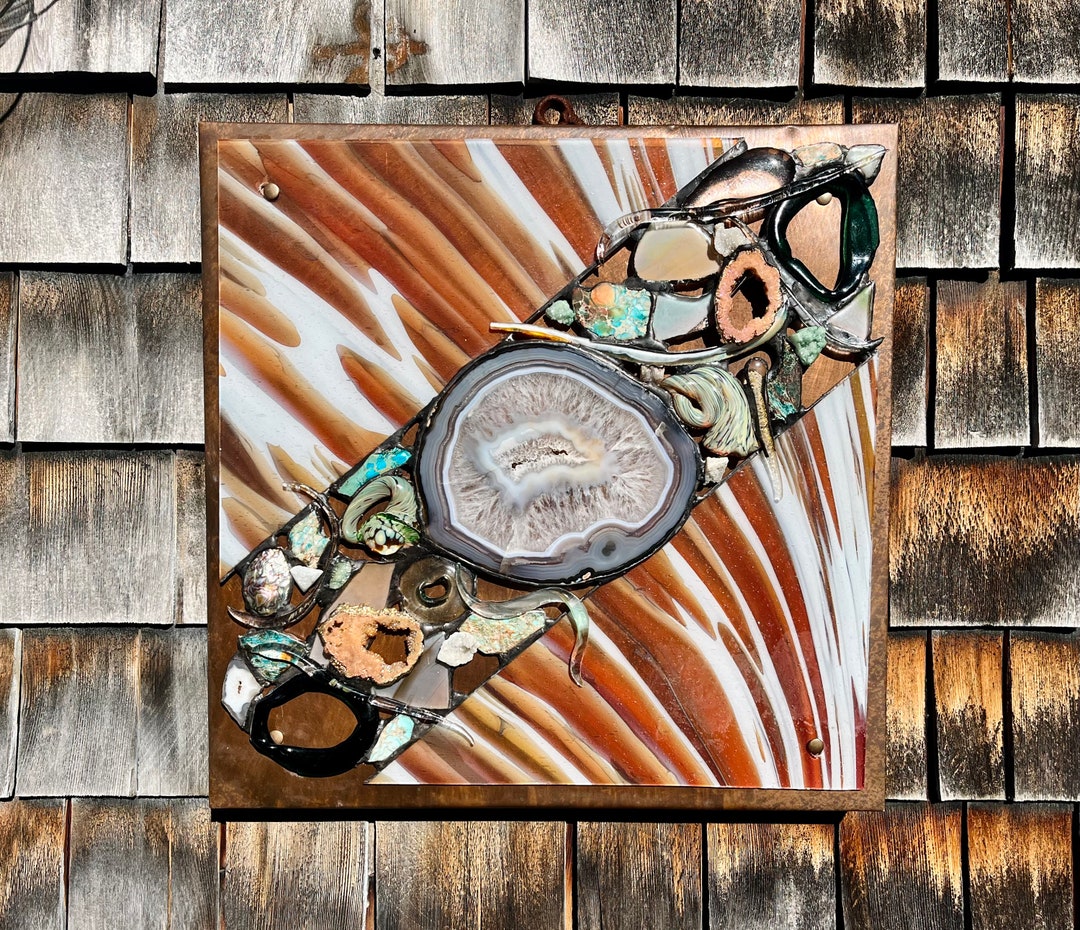 Stunning Glass Art Sculpture Abstract Agate "interstitial" Wall Art ...